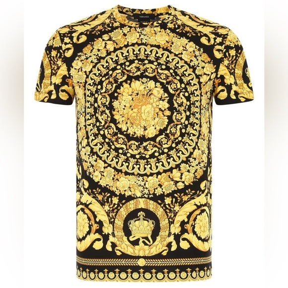 Versace | Shirts | Versace Mens Barocco Print Monogram All Over Logo T ...